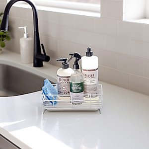 Handy Home Concepts Kitchen Sink Sponge Soap Holder for Countertop Large White Kitchen Soap Tray Sink Organizer