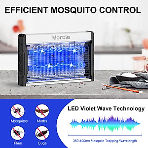 Morole Bug Zapper, 3200V Mosquito Zapper Indoor with Hanging Function, Electric Bug Zapper with Removable Tray, USB Powerful Flying Mosquito Indoor Fly Zapper for Outdoor Kitchen Bedroom Garden