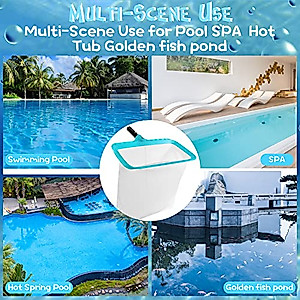 Professional Pool Leaf Skimmer, Pool Leaf Cleaner Net & Heavy Duty Reinforced Swimming Pool Rake Net,Fine Mesh Net, for Outdoor & Indoor Swimming Pools,Hot Tub, Fish Ponds and Spas(Blue)