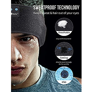 MUSICOZY Sleep Headphones Bluetooth Wireless Sports Headband, Sleeping Eye Mask Earbud for Side Sleepers Cool Tech Unique Holiday Christmas Gifts, Pack of 2