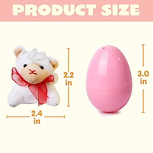 JOYIN 24 Pack Prefilled Easter Eggs of Mini Stuffed Animal Plush Toys Easter Baster Stuffer for Kids Easter Egg Hunt Filler Stuffer