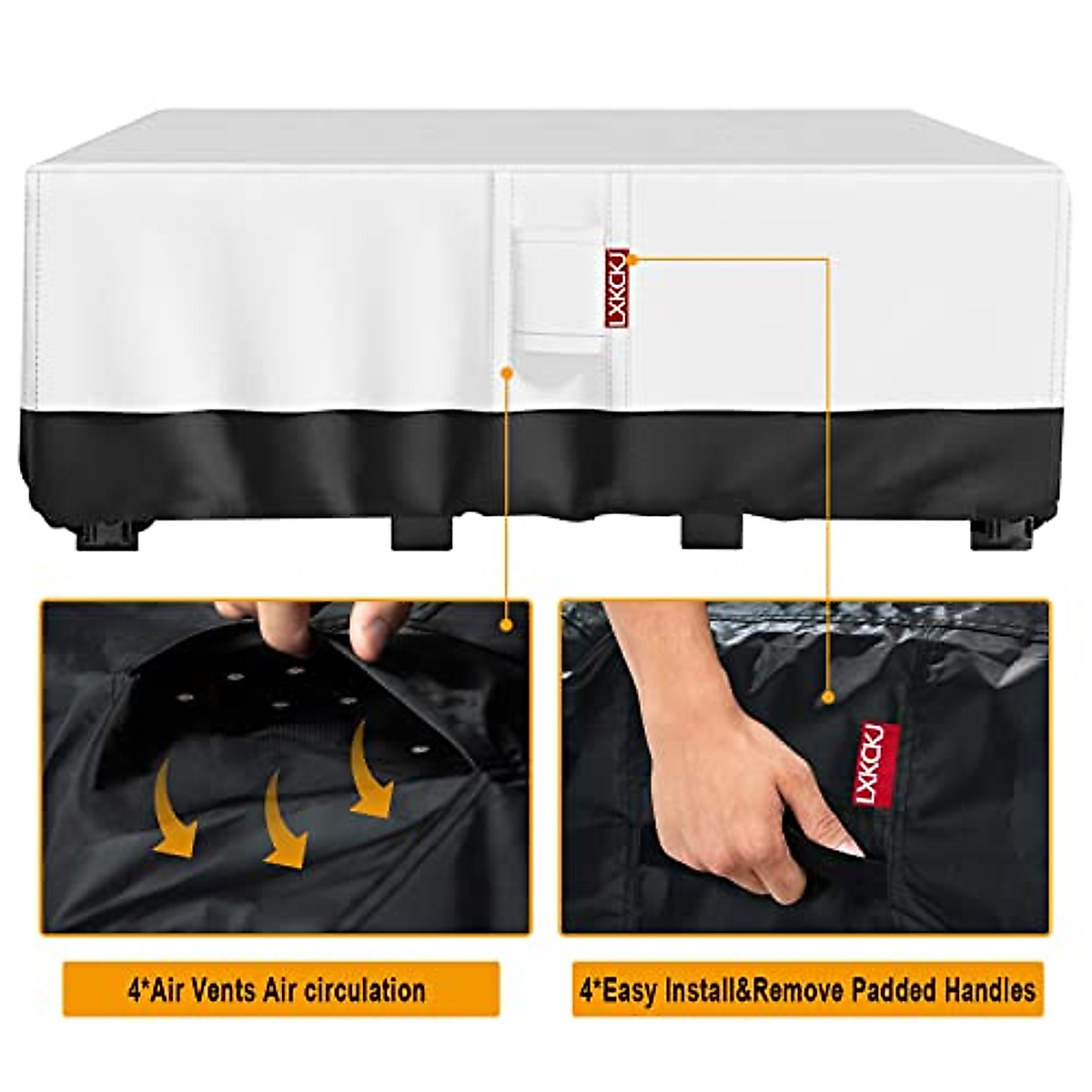 Patio Furniture Covers Waterproof for Outdoor Table - 420D Heavy Duty Fabric Patio Table Covers - Fit as Outdoor Dining Table Cover and Patio Coffee Table Covers (110"L x 84"W x 28"H )