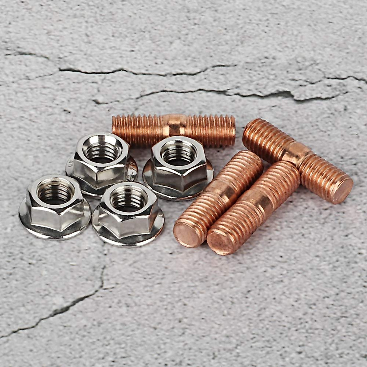 Stud Kit M10x1.50 Thread Screw and Nuts Set, 8Pcs 4 Set Manifold Studs Kit, T3 T4 T6 High Strength Stud Kit Flange Nuts