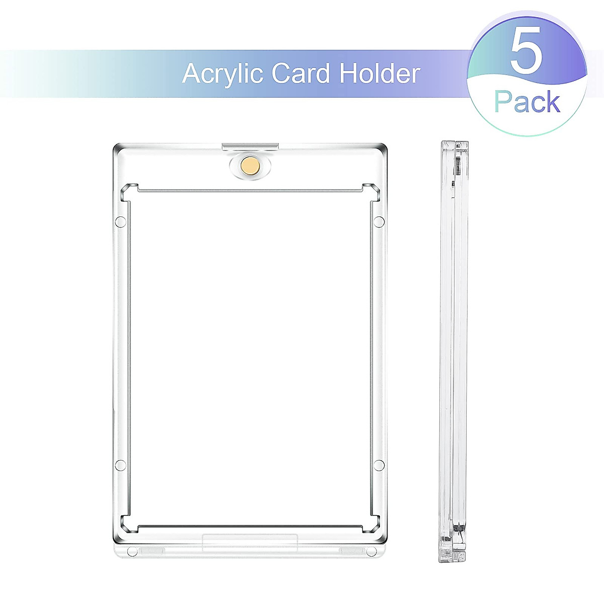 Zonon 5 Pieces Magnetic Card Holder Base Trading Card Stand Protector 35 Pt Acrylic Baseball Card Protectors Card Sleeves Protector Case for Trade Card Holder Baseball Card Storage and Display