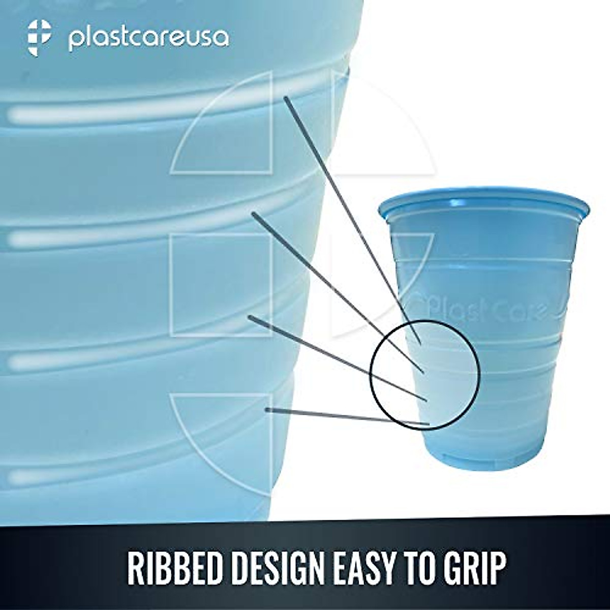 1000 Pink 5 Ounce Dental Rinse Plastic Disposable Ribbed Drinking Cups