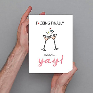 Dapofajo Congrats Engagement Card, Wedding Card for Newlywed, Humour Marriage Card for Bride Groom, Funny Wedding Shower Card