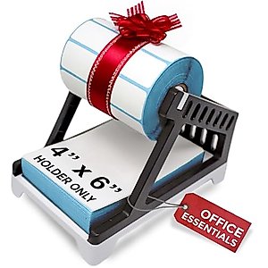 Miyake Thermal Label Holder for Label Rolls and Fanfold Labels, Shipping Label Printer Desktop Stand for Home, Office, Small Business, Compatible with Rollo and Dymo (Black)