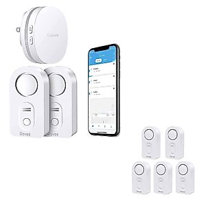 Govee Water Detectors 7 Pack Sensor with 100dB Adjustable Audio Alarm Bundle with Govee WiFi Smart Gateway with Alert Email & APP Push for Home Bedrooms