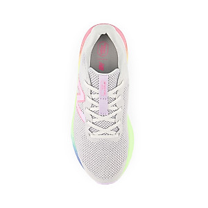 New Balance KIds Arishi Fresh Foam v4 Sneaker, LIGHT ALUMINUM/CYBER LILAC/NEON PINK, 5 M Big Kid (8-12 Years)