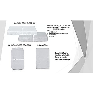 Small Changing Pads Covers for Convertible Crib & Changing Combo - 2 Pack | Fits 28" - 30" Changing Pad | Universal Fit | Fits LA Contour, LA Cocoon Style, IKEA Vadra, Others