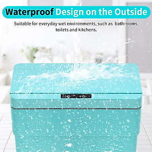 BLKMTY 13 Gallon Trash Can with Lid, Blue, Polypropylene, 13.0 Gallons, Touchless Trash Can, Automatic Garbage Bin, No Odor, Healthy Life