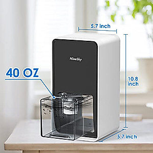NineSky Dehumidifier, (350 sq.ft) 40 OZ Dehumidifiers for Bathroom, Bedroom, Dehumidifier with Auto Shut Off Function, Two Working Modes and 7 Colors LED Light