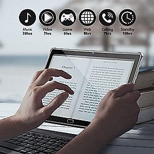 Android 11.0 Tablet, 2 in 1 Tablet 10.1 inch, 4G Cellular Tablet with Keyboard, Octa-Core, 64GB Storage, 4GB RAM, Mouse, Stylus, Case, Support Dual Sim Card, 13MP Camera, WiFi, Bluetooth, GPS (Black)