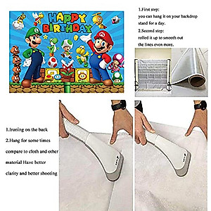 Super Brother Boy Backdrop Kids Adventure Game Party Background Mushroom Gold Coins Decoration Banner Baby Shower Photography Supplies (6x4FT)