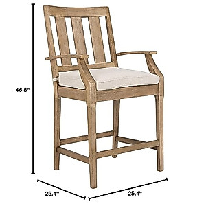 Safavieh Couture Patio Collection San Salvador Natural and White 25-inch Bar Stool (Set of 2)