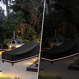 Turtle Life Patio Lounge Chair Cover Waterproof Heavy Duty Outdoor Chaise Lounge Covers with Upgrade Air Vent, 1 Pack - 82L x 32W x 32H inch, Black