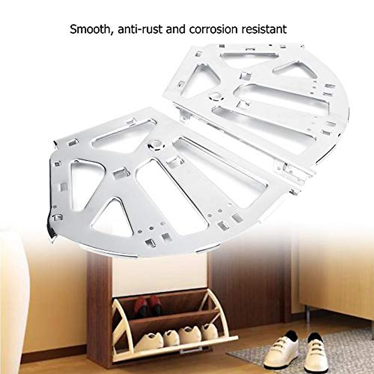 Shoes Cabinet Hinge,2Pcs Stainless Steel Shoes Drawer Hinges Shoe Rack Flip Frame Turing Rack Replacement Fittings for Shoes Storage and Arrangement (3 Layers)