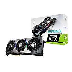 MSI Gaming GeForce RTX 3090 24GB GDRR6X 384-Bit HDMI/DP 1875 MHz Ampere Architecture OC Graphics Card (RTX 3090 Suprim X 24G)