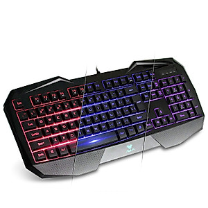 Beastron gaming keyboard and mouse combo,LED 104 Keys USB Ergonomic Wrist Rest Computer Keyboard USB Wired for Windows PC Gamers