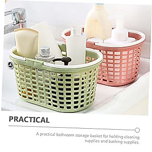 PLAFOPE 3pcs Portable Storage Basket Plastic Basket with Handle Pantry Organizer Basket Bathroom Caddy Organizer Cleaning Caddy Bathroom Shower Basket Shower Caddy Storage Rack Portable