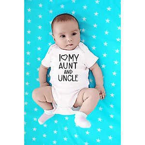 CBTwear I Love My Aunt and Uncle Baby Bodysuit - Cute Unisex Newborn Clothing Funny Infant Unisex Outfit (Newborn, White)