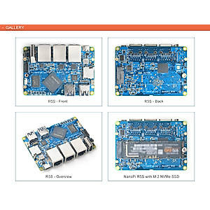 youyeetoo NanoPi R5S Mini Router Bareboard,4GB LPDDR4 32GB EMMC, RK3568 Development Board 0.8TOPS NPU Support Docker Three Ethernet Ports USB3.0 HDMI Support Android 12 Debain10 Ubuntu OpenWRT