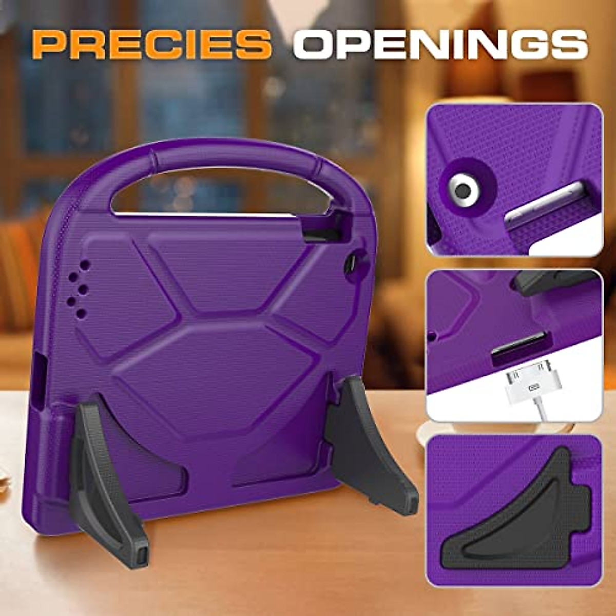 TOEVEK Kids Case for iPad 10th Generation 10.9 Inch, with Built-in Screen Protector and Pen Holder, Durable Shockproof Protective Cover for Apple iPad 10 Gen 10.9" 2022, Violet