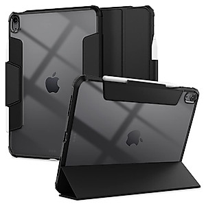 Spigen Ultra Hybrid Pro Designed for iPad Air 11 Inch Case (2024), 10.9 Inch 5th/4th Generation Case (2022/2020) with Transparent Back and Pencil Holder - Black