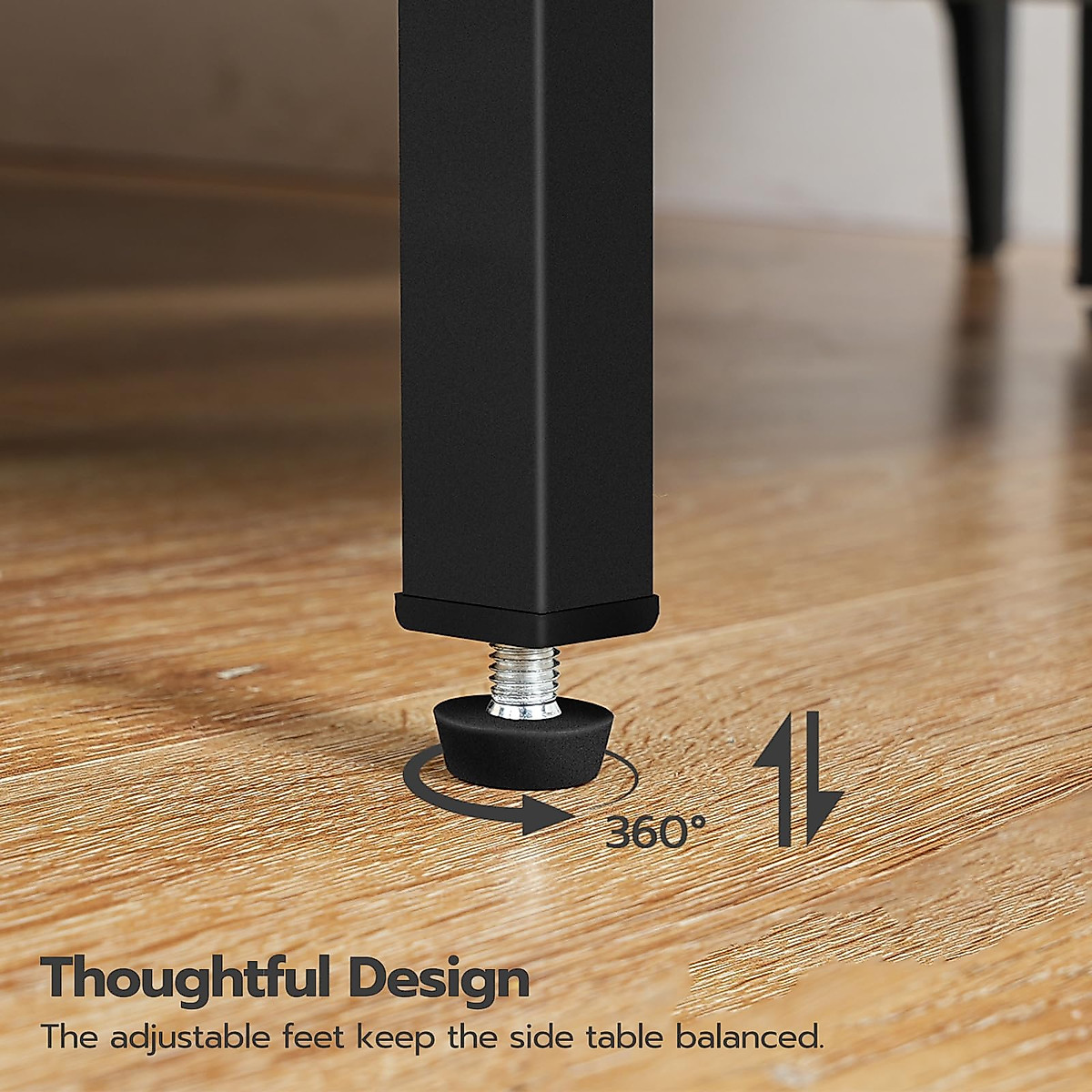 HOOBRO Nightstands Set of 2 with Charging Station, End Tables Set of 2 with Storage Drawer, Bedside Table with USB Ports and Outlets, Night Stand for Bedroom Greige and Black BG40UBZP201