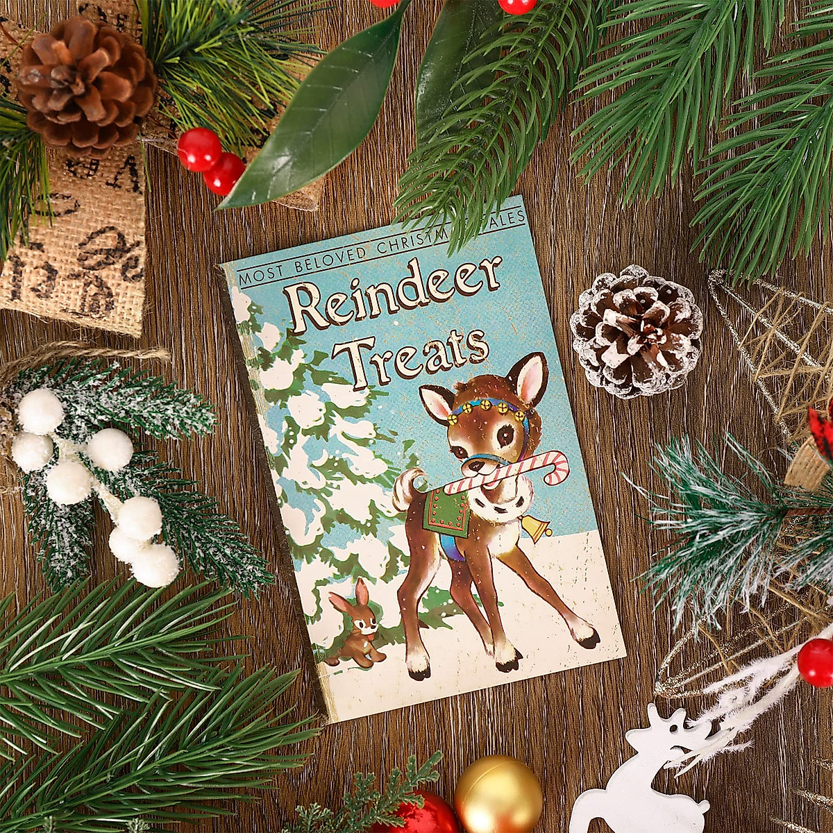 AnyDesign 40 Pack Retro Christmas Greeting Cards Vintage Xmas Cards with Envelopes Stickers Santa Claus Snowman Blank Note Cards for All Occasions New Year Gift Giving, 10 Design, 4 x 6 Inch