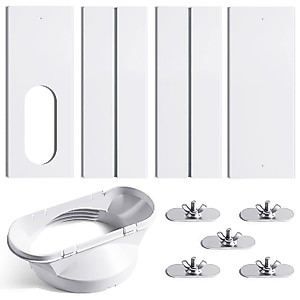 Portable Air Conditioner Window Kit, Portable AC Window Kit for Exhaust Hose 5.1 Inch Diameter with Coupler Adjustable AC Window Seal Vent Kit for Sliding Window