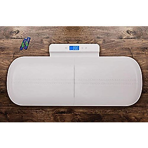 KAZETEC Baby Scale, Pet Scale, Multi-Function Digital Scale Measure Toddler/Adult/Puppy/Cat/Dog Weight(Max:220LBS) and Height(Max:70CM) Accurately, Precision at ± 10g, KG/LB/OZ, Blue Backlight