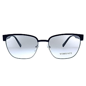 Versace VE 1264 1462 Matte Blue Gunmetal Metal Semi-Rimless Eyeglasses 54mm