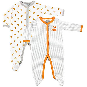 Luvable Friends Unisex Baby Cotton Sleep and Play, Fox, 0-3 Months