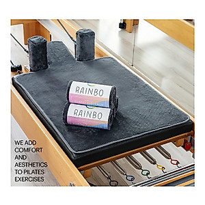 Pilates Reformer Non-Slip Mat Towel (Included 2 Pcs Shoulder Block Covers) (DARK GREY)