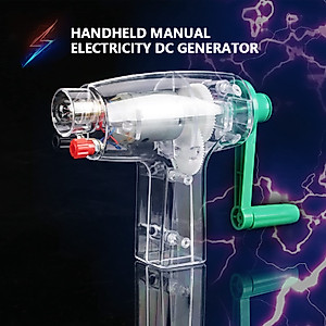 Hand Crank Generator, 6.3V DC Hand Cranked Dynamo No Battery Teaching Demonstrations Hand Crank Dynamo