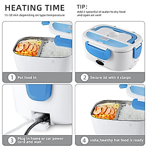 JIEGELIN electric lunch box for adults food heater,loncheras electricas para calentar almuerzo,bento box adult hot lunch box self heating portable food warmer for working men for car