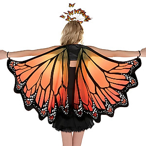 Amscan Orange Monarch Wings Accessory - 24.5 x 53 (Pack of 2) - Stunning, Premium Quality Costume, Perfect for Halloween, Cosplay, and Dance Performances
