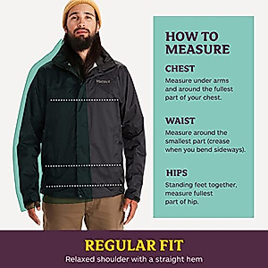MARMOT Men's Precip Eco Jacket | Lightweight, Waterproof Jacket for Men, Ideal for Hiking, Jogging, and Camping, 100% Recycled, Nori, Large