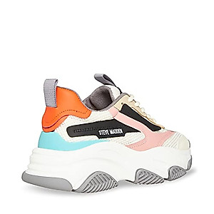 Steve Madden Possession Lace Up Boyfriend Chunky Platform Sneakers Grey Mult (Grey Mult, 11)