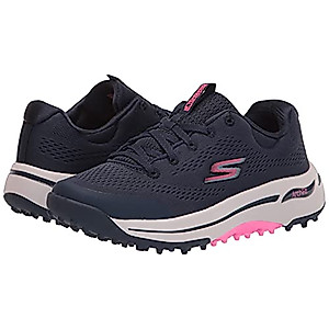 Skechers Women's Go Arch Fit Golf Shoe, Navy/Pink, 8
