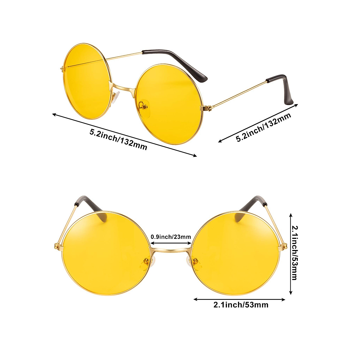 Blulu 12 Pairs 60s 70s Hippie Circle Sunglasses for Women Men Retro Hippie Glasses Round Tinted Lens Sunglasses Pack Vintage Hipster Small Hippie Eyewear for Men Women Masquerade Costumes Party Gifts