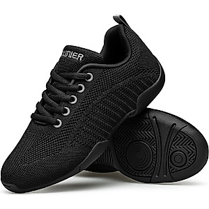 BAXINIER Girls Black Cheerleading Shoes Breathable Youth Cheer Competition Sneakers Athletic Training Dance Tennis Walking Shoes - Black 8 Women