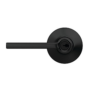 Schlage F51 V LAT 622 Latitude Door Lever, Keyed Entry Lock, Matte Black