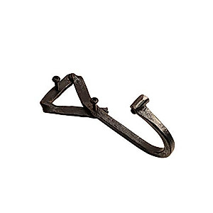 GoCraft Handmade Wrought Iron Coat Hook | Hook for Coats, Towels, Scarves | Forged Metal Decorative Colonial Wall Decor