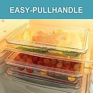 TLC Depot Fridge Organizer Food Storage Containers – 3 Clear Refrigerator Organizer Bins with Lids Stackable Containers – Shatterproof Plastic Fridge Organization and Storage Containers for Pantry