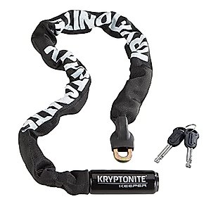 Kryptonite Keeper 785 Bike Chain Lock, 2.8 Feet Long Heavy Duty Anti-Theft Bicycle Chain Lock with Keys for Bike, Motorcycle, Scooter, Bicycle, Door, Gate, Fence