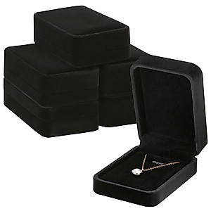 LETURE 6 Pieces Velvet Jewelry Gift Boxes for Necklace Pendant Bracelet Ring Earring, Jewelry Storage Display Case for Christmas Wedding Engagement Birthday Anniversary (Pendant Box STYLE-6PCS)