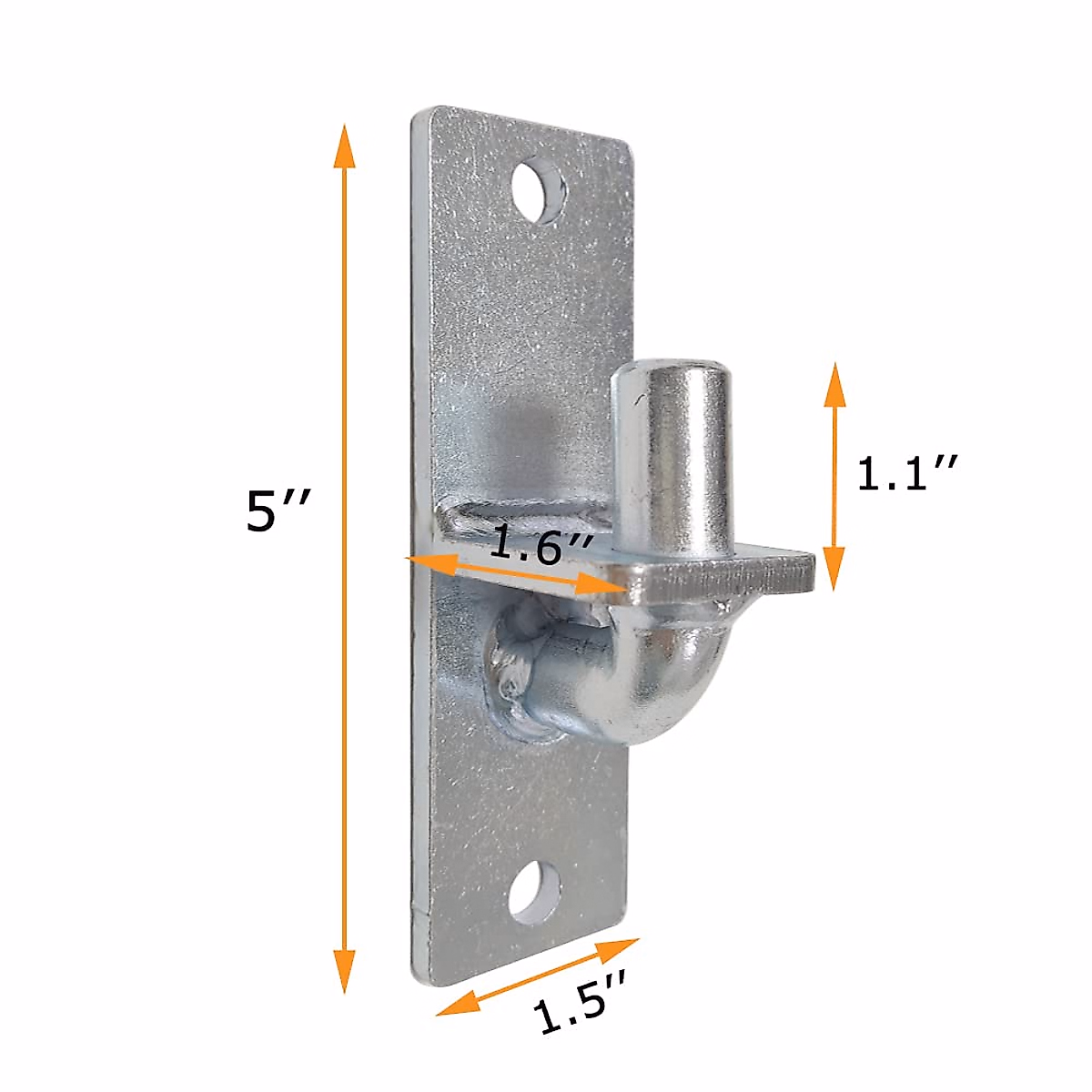 2 Pack 1-3/8 Inch Wall Mount Gate Hinge Metal Hinges Fence Post Chain Link Fence Frame Hinge Outdoor Gate Hardware (Screws Included)