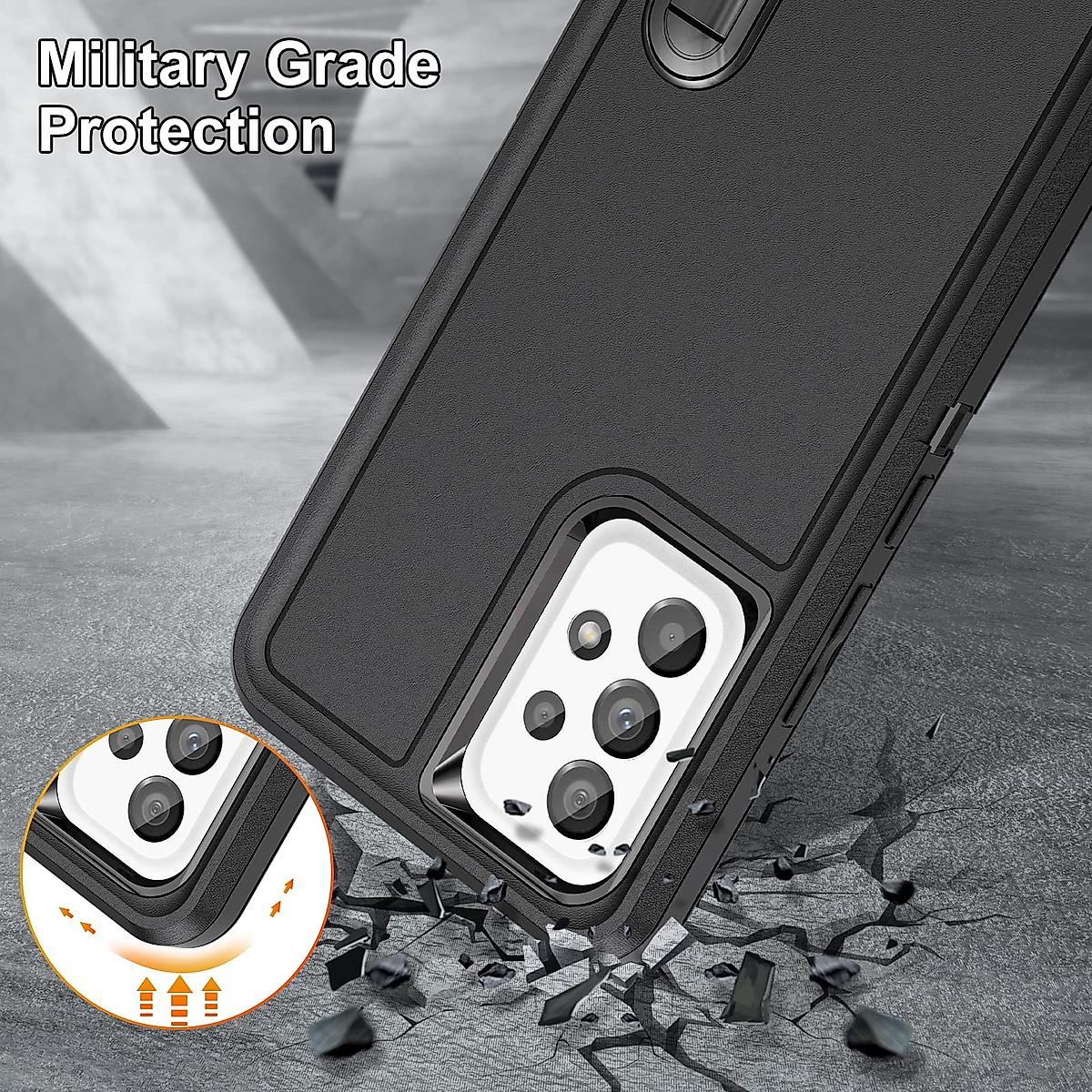 IDweel for Galaxy A53 5G Case with Build-in Kickstand(2022), Heavy Duty Protection Shockproof Anti-Scratch Rugged Slim Fit Protective Durable Case Hard Cover for Samsung Galaxcy A53 5G 6.5 Inch,Black